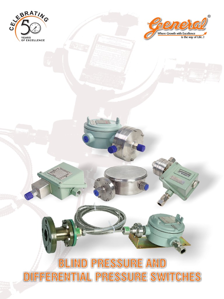 Pressure Switches Brochure | PDF | Pressure Measurement | Calibration