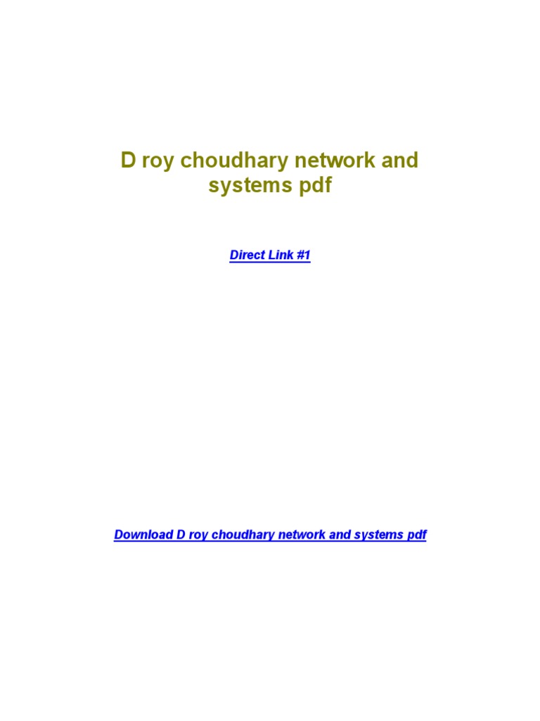 D Roy Choudhary Network and Systems PDF | PDF | Microsoft Windows ...