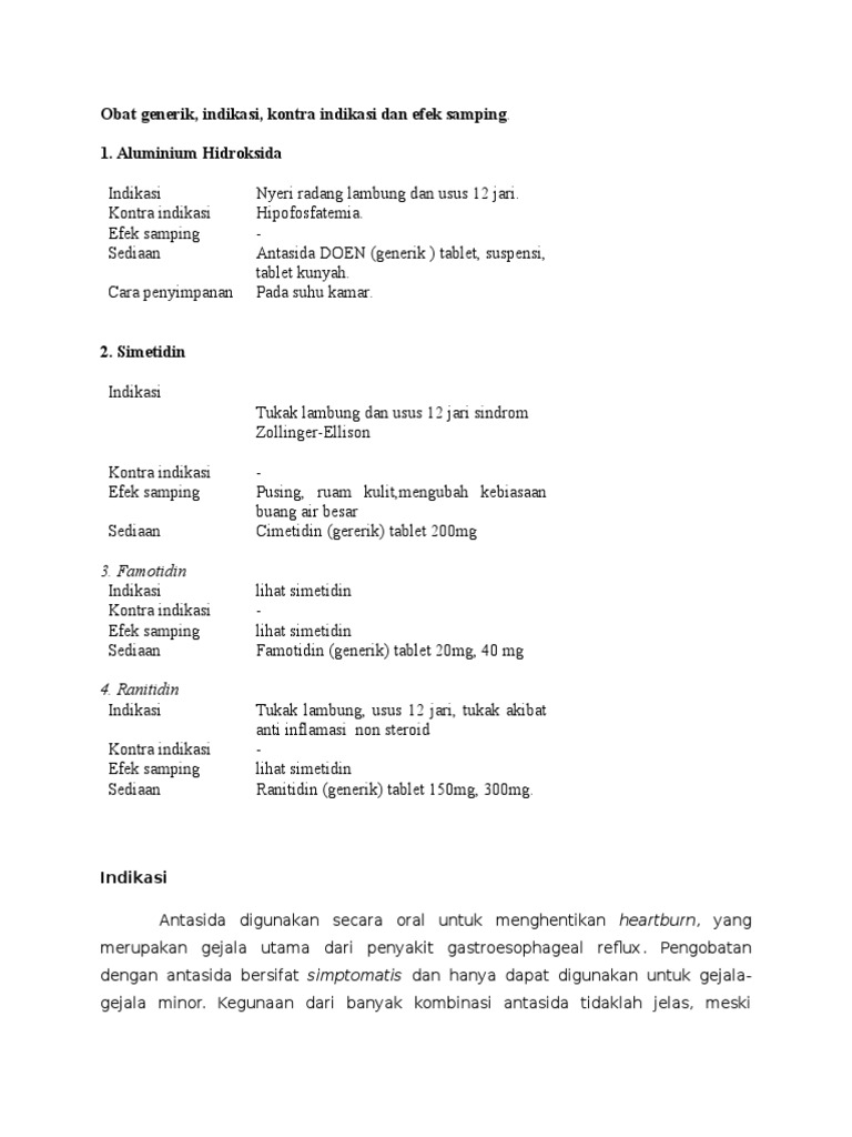 Mekanisme dan Dosis Obat Antasida | PDF