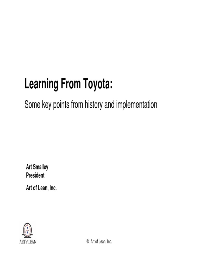 Learning From Toyota PDF | PDF | Lean Manufacturing | Production And ...