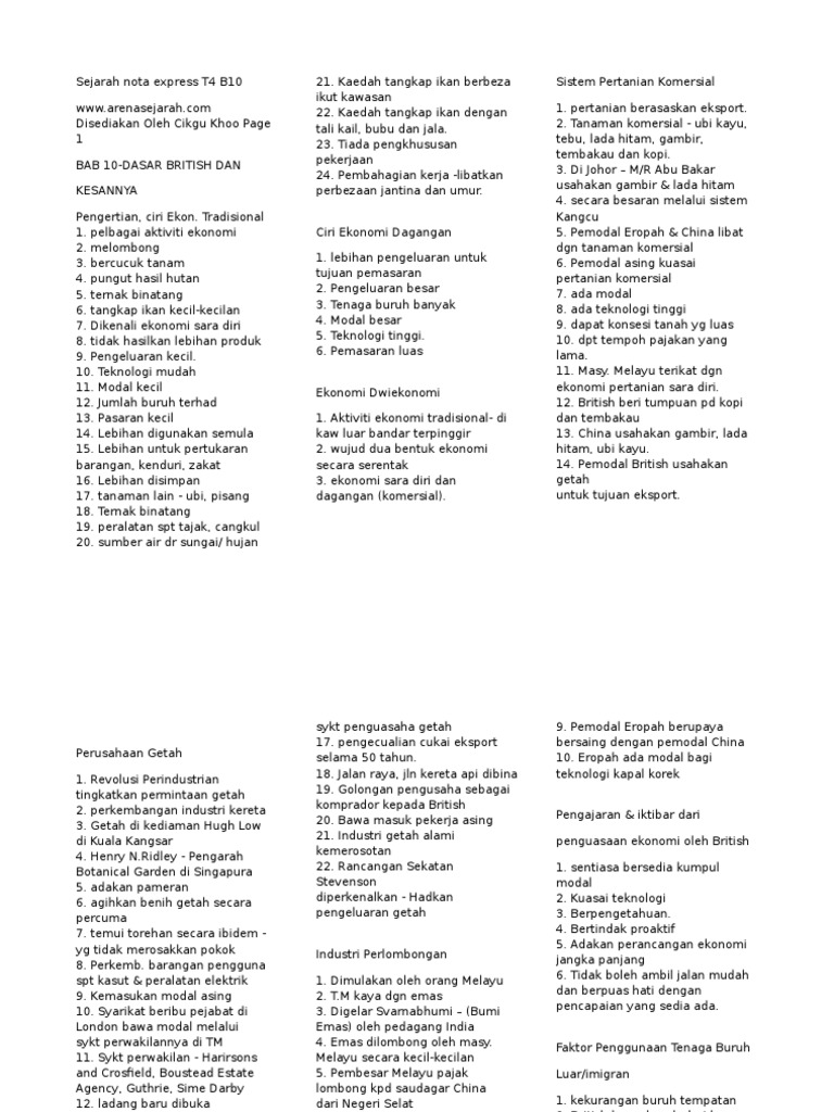 Sejarah Nota Express T4 B10 | PDF