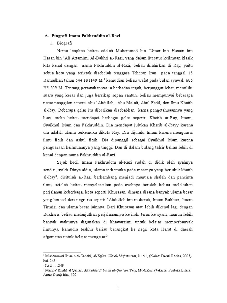 Biografi Imam Fakhruddin Al-Razi | PDF