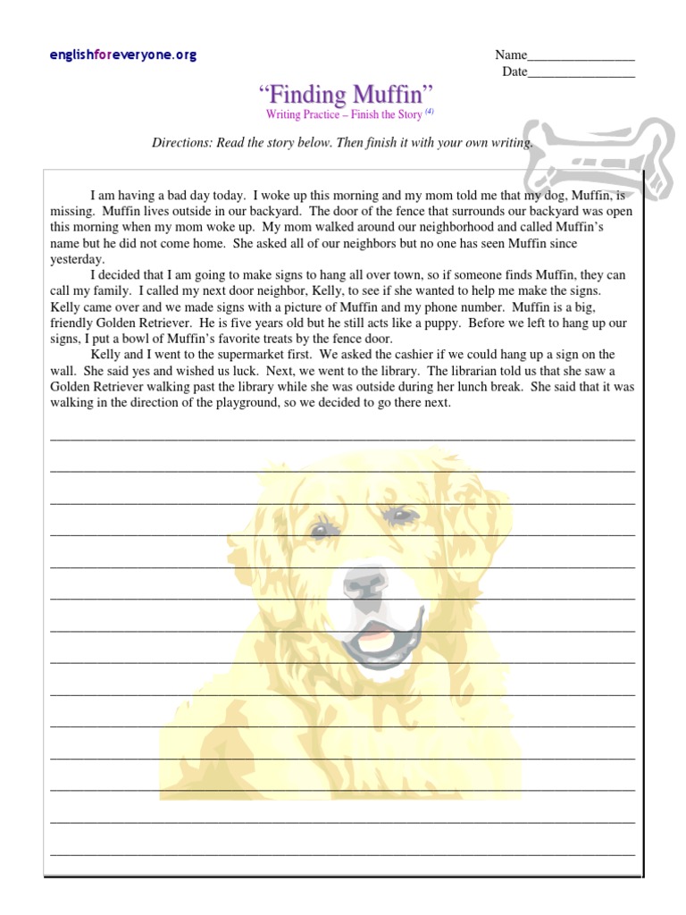 Finding Muffin: Finish the Story | PDF