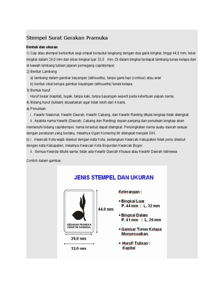 Stempel Surat Gerakan Pramuka | PDF