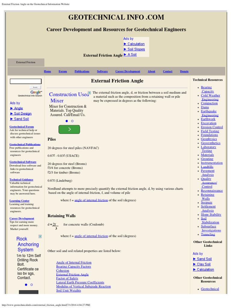 External Friction | PDF | Geotechnical Engineering | Solid Mechanics