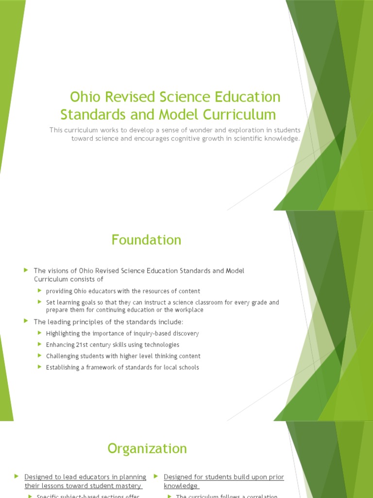 Ohio Revised Science Education Standards and Model Curriculum | PDF ...