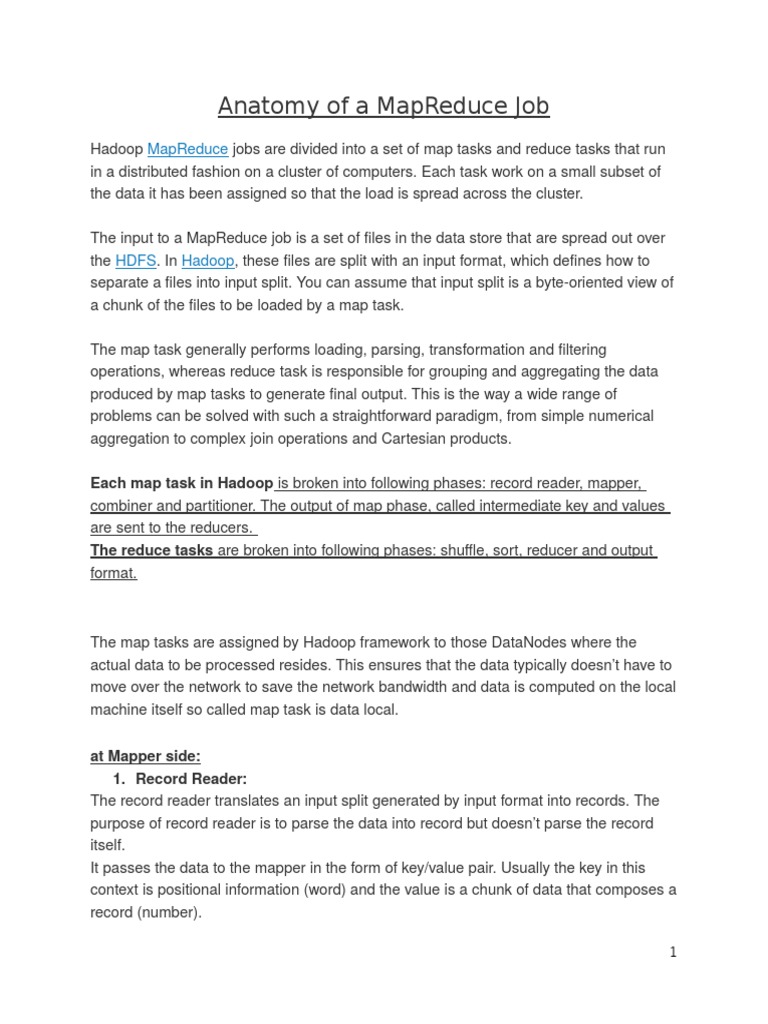Anatomy of A MapReduce Job | PDF | Map Reduce | Apache Hadoop