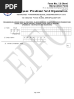 PF Declaration Form (Form 11) - SAMPLE FORM. | PDF | Government And Personhood | Government