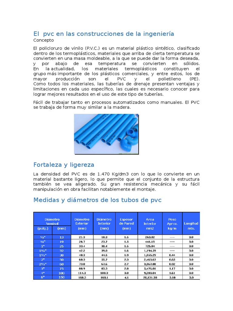 Ventajas del PVC en Construcción | PDF | Tubería (transporte de fluidos ...