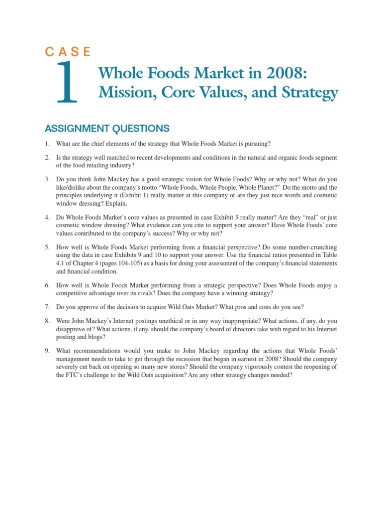 Case Assignment Questions ALL PDF | PDF | Strategic Management | Swot ...
