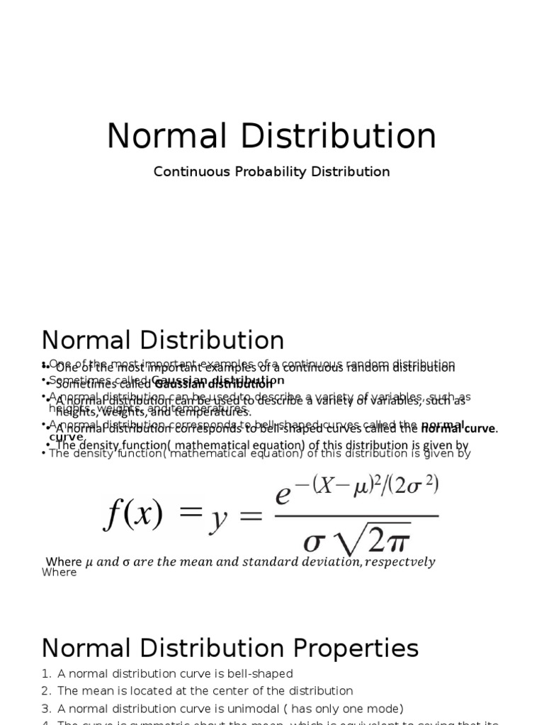 Normal Distribution | PDF | Normal Distribution | Probability Distribution