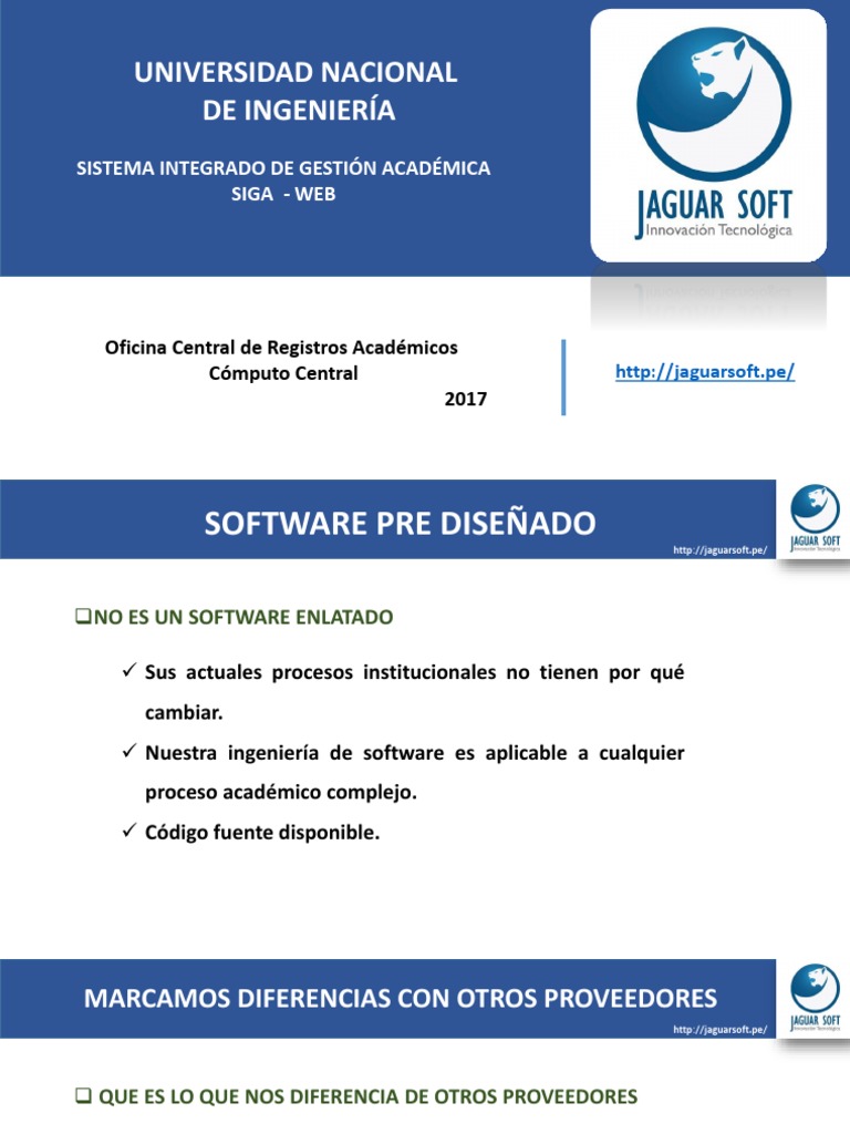 Sistema de Gestion Academica - Siga | Ingeniería de software | Software