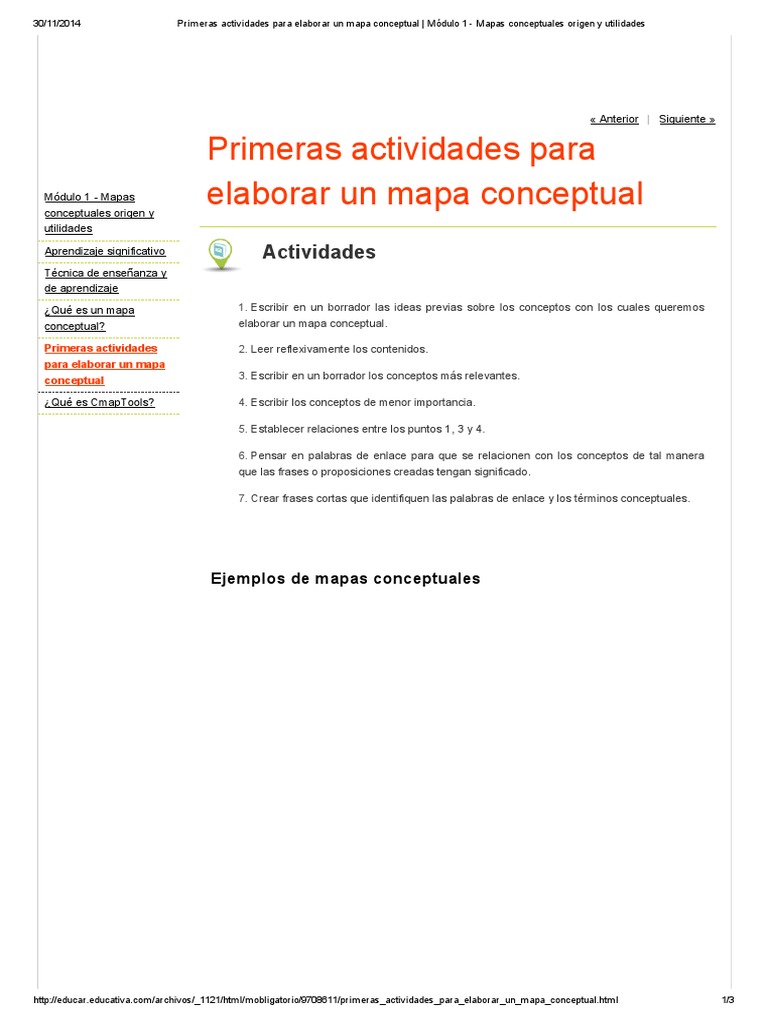 5-Primeras Actividades para Elaborar Un Mapa Conceptual - Módulo 1 - Mapas Conceptuales Origen y ...