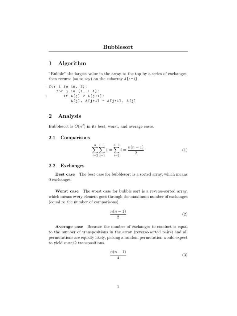 Bubblesort PDF | PDF
