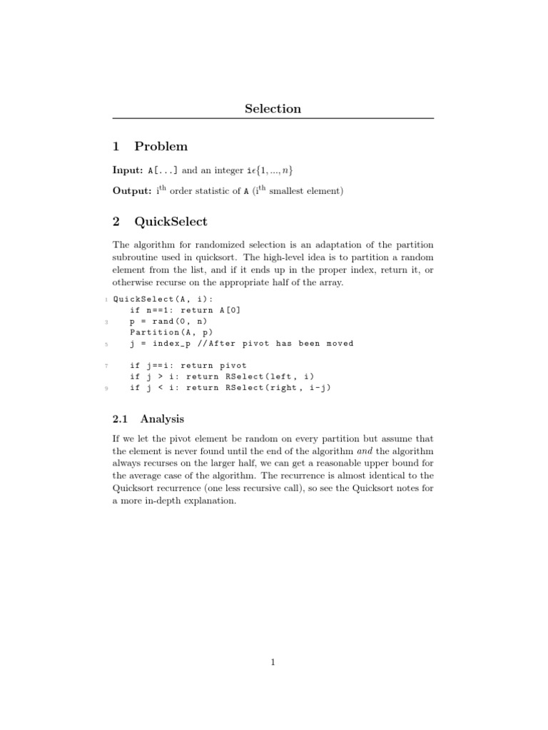 Selection PDF | PDF | Theoretical Computer Science | Combinatorics