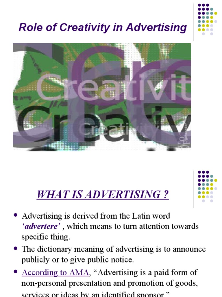 Role of Creativity in Advertising | Download Free PDF | Advertising ...
