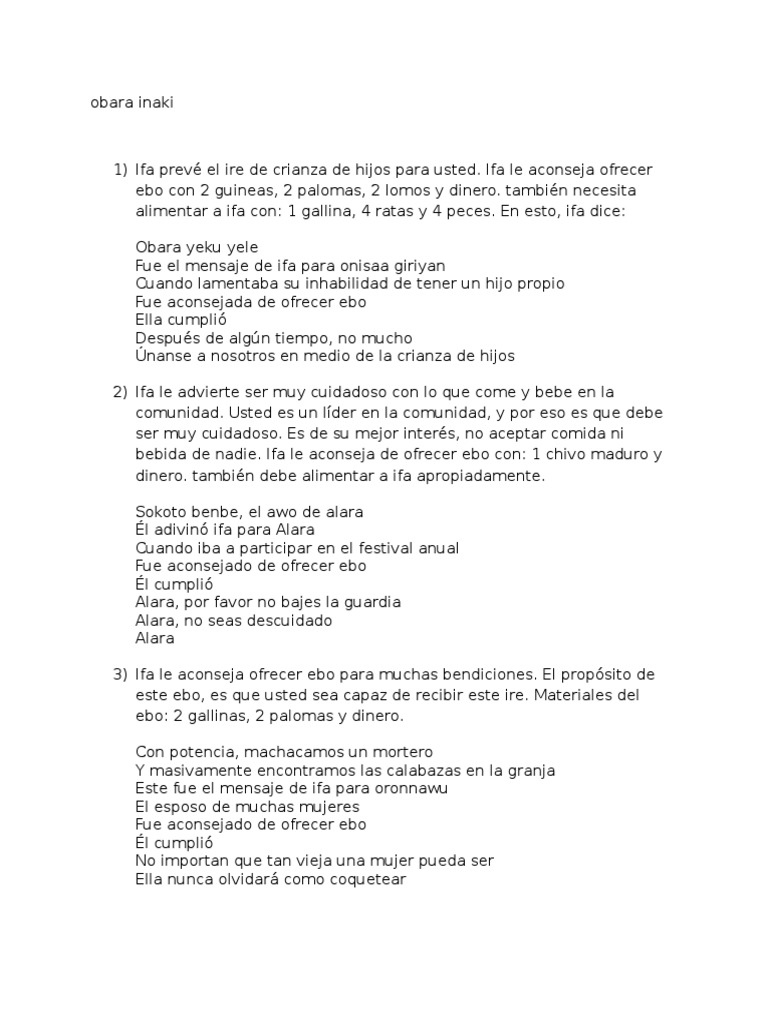 Obara Oyeku | PDF | Religión y creencia Obara Oyeku | PDF | Religión y creencia