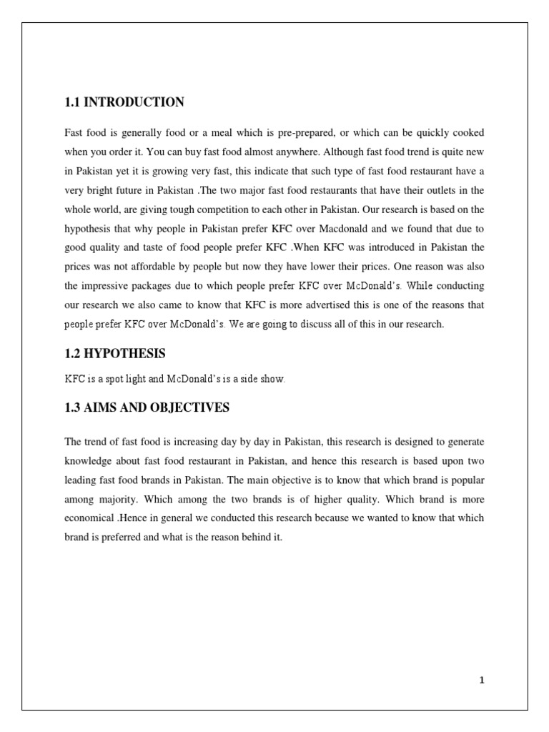 Research Report On International Fast Food Chains in Pakistan | PDF ...