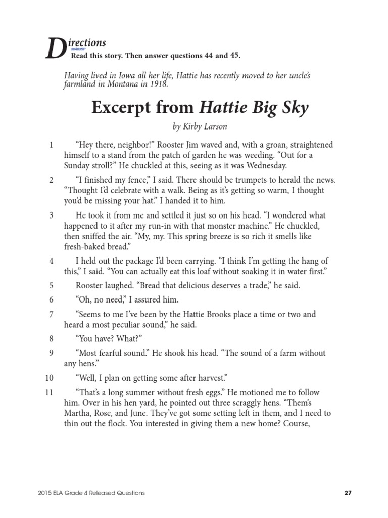 Ela Sample Test 2015 Writing | PDF | Mystery, Thriller & Crime Fiction