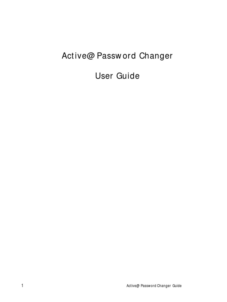Active@ Password Changer Guide | PDF | Computer File | Booting