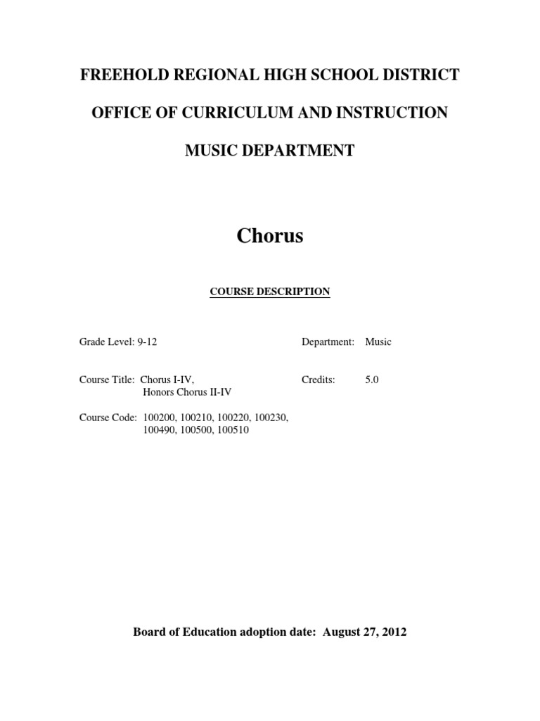 Awesome Choral Curriculum | PDF | Singing | Vocal Pedagogy