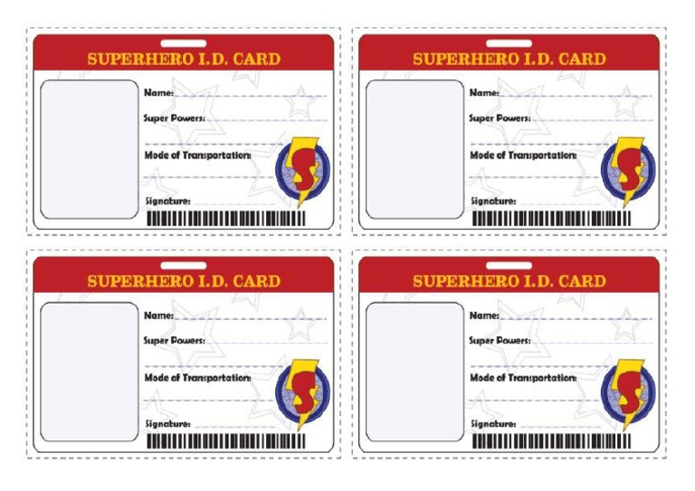 Superhero Id Card | PDF