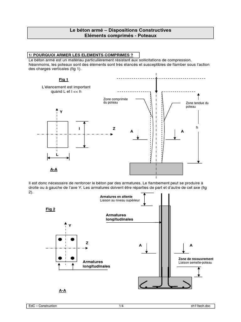 Poteau Armatures PDF | PDF | Béton armé | Béton