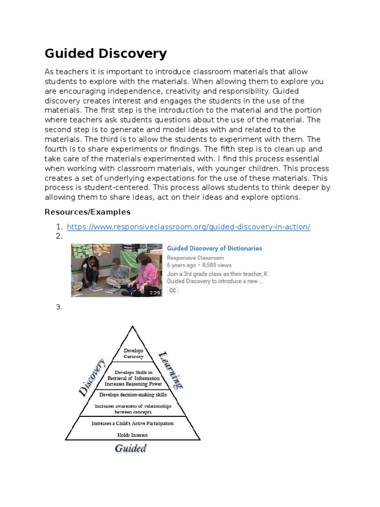 Guided Discovery in Classroom Materials | PDF | Wellness | Science ...