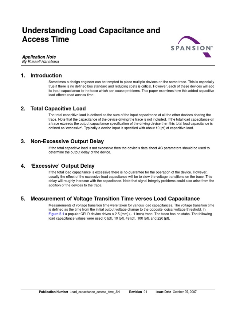 Load Capacitance Access Time An | PDF | Capacitor | Capacitance