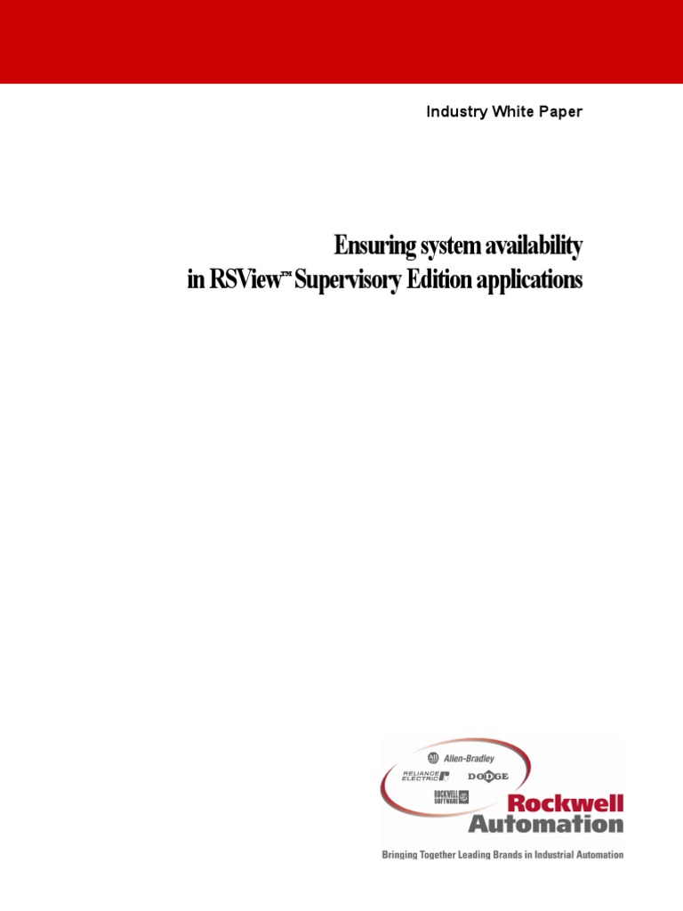 Ensuring System Availability in Rsview Supervisory Edition Applications ...