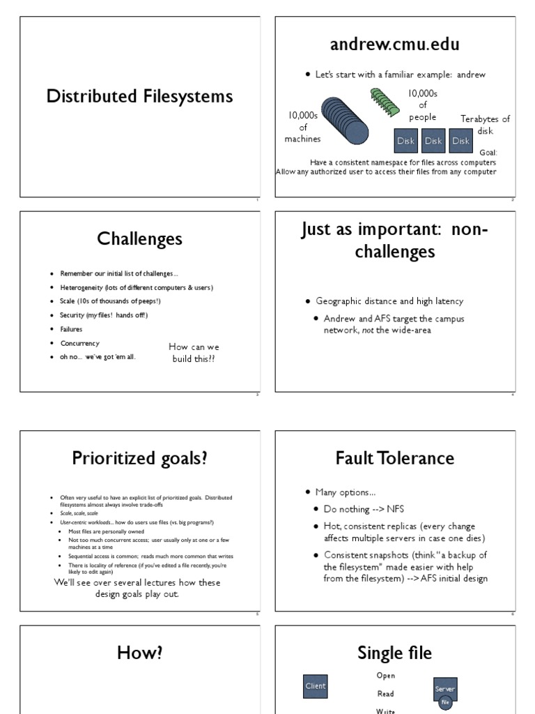 Distributed Filesystems: Achieving Consistency at Scale through Caching and Callbacks | PDF ...