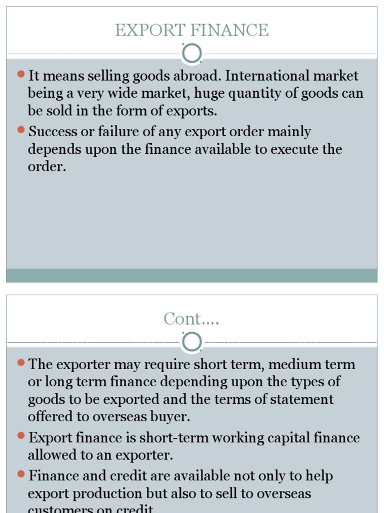 Export Finance | PDF