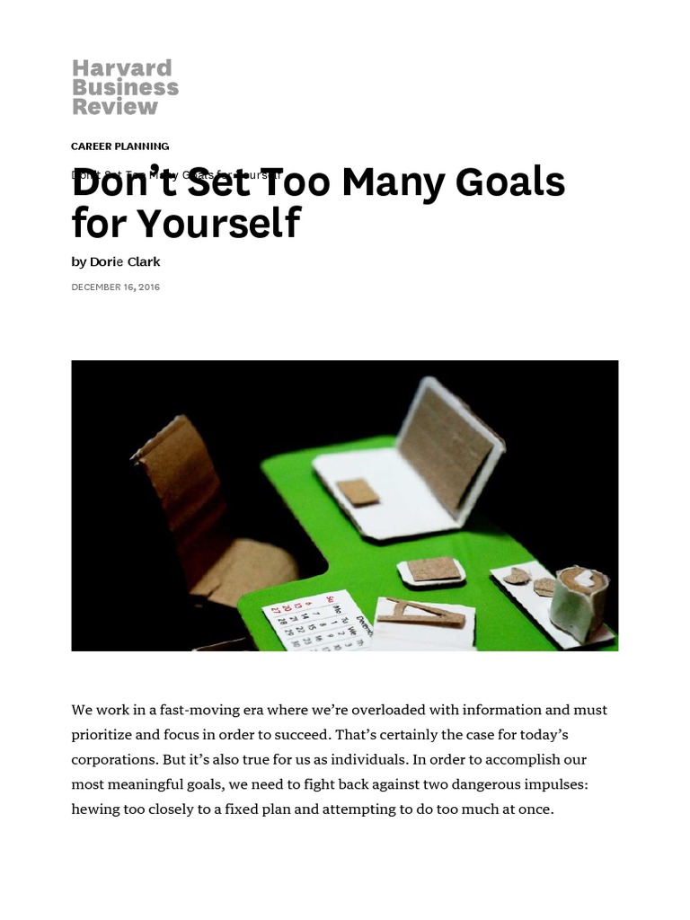 Dont Set Too Many Goals For Yourself | PDF | Time Management ...