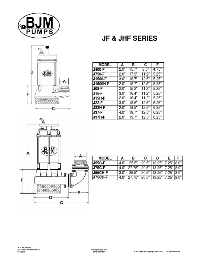 Dimensional JF&JHF Series | PDF