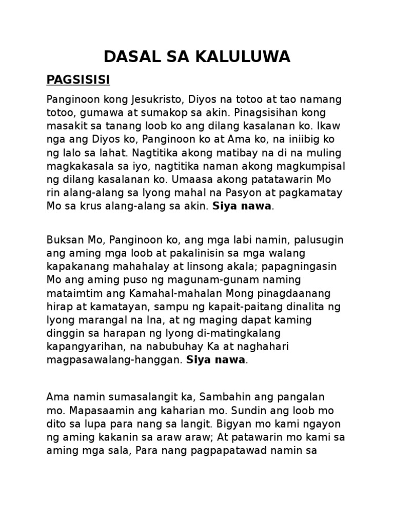 Dasal Sa Kaluluwa