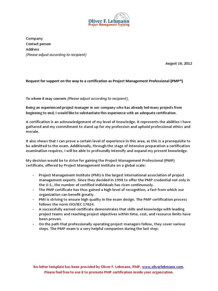 Letter To Employer InternalProjects | PDF | Professional Certification ...