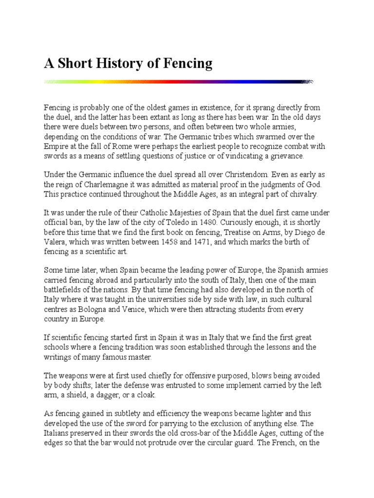 Fencing HW | PDF | Fencing | Sword