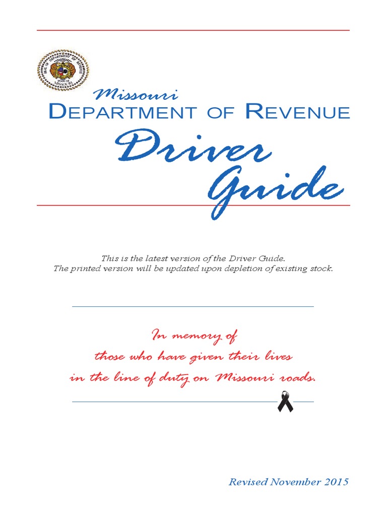 Missouri Driver Guide | PDF | Driver's License | Driving