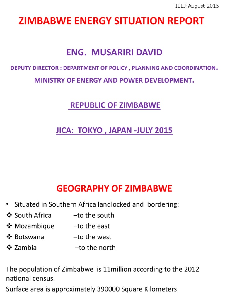 Zimbabwe Energy Situation Report | PDF | Energy Policy Of The United ...