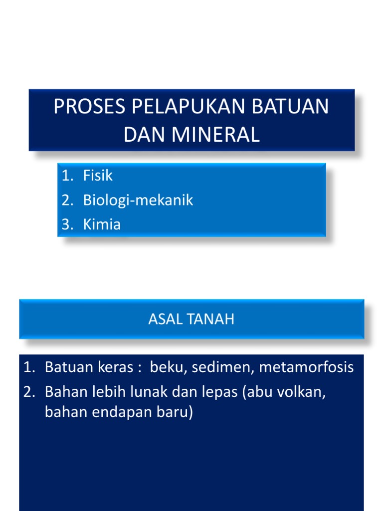 Proses Pelapukan Batuan dan Tanah | PDF | Weathering | Geomorphology