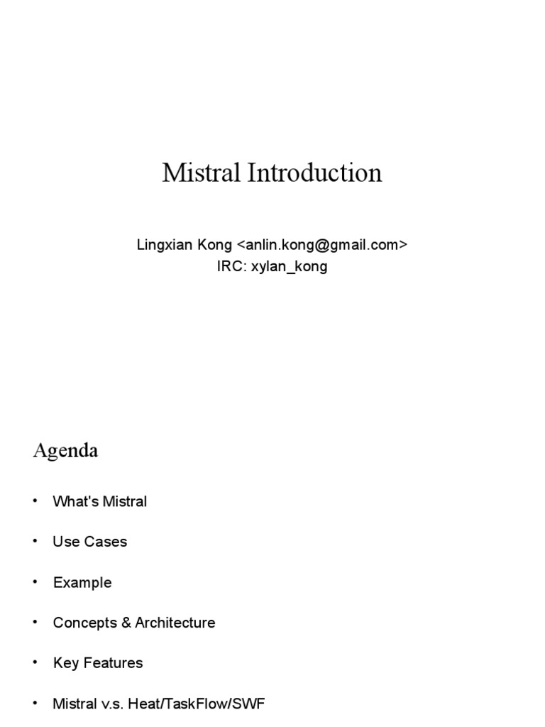Mistral Introduction OpenStack Meetup | PDF | Open Stack | Cloud Computing