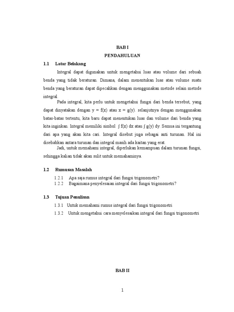 Isi Malakalh Integral Trigono (Perbaikan) | PDF