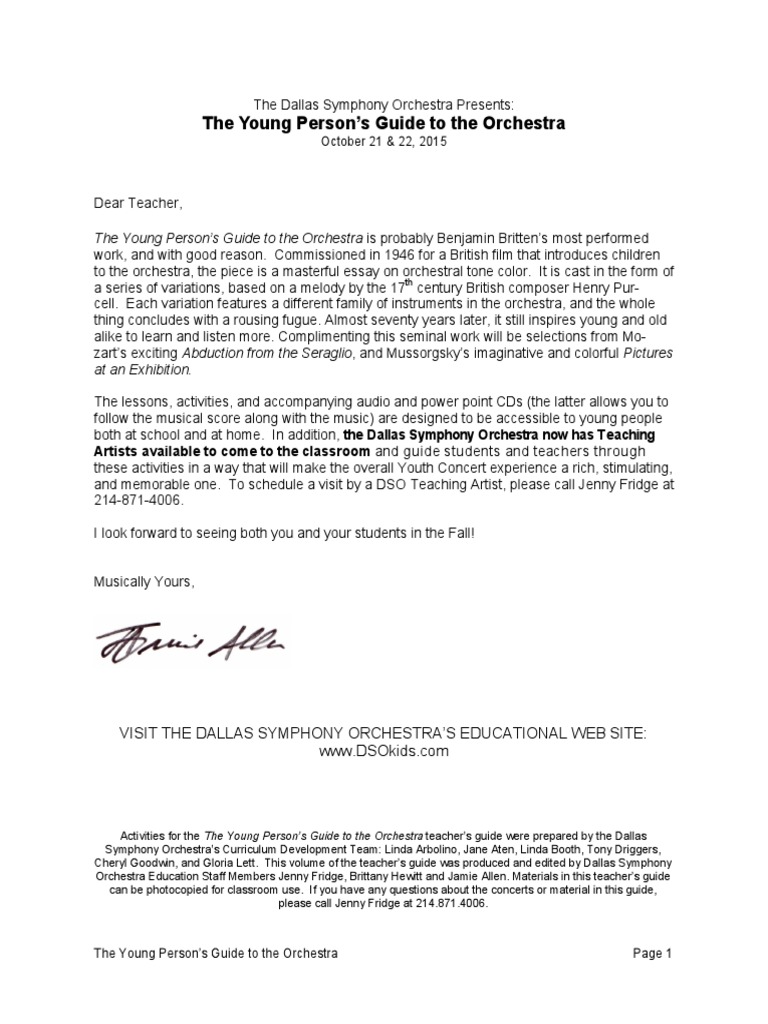 Young Person S Guide To The Orchestra 2015 16 | PDF | Orchestras ...