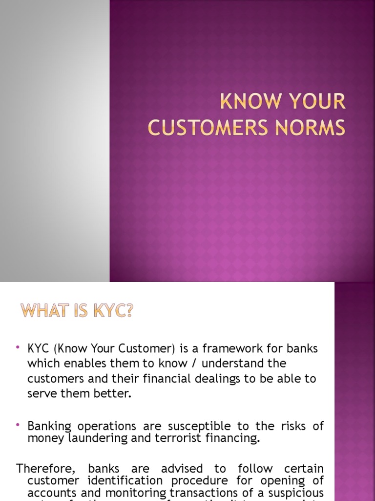 KYC Norms | PDF | Money Laundering | Banks