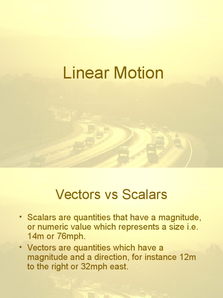 Linear Motion | PDF | Velocity | Speed