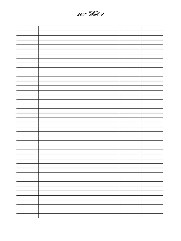 Blank Weekly Planner 2017 | PDF