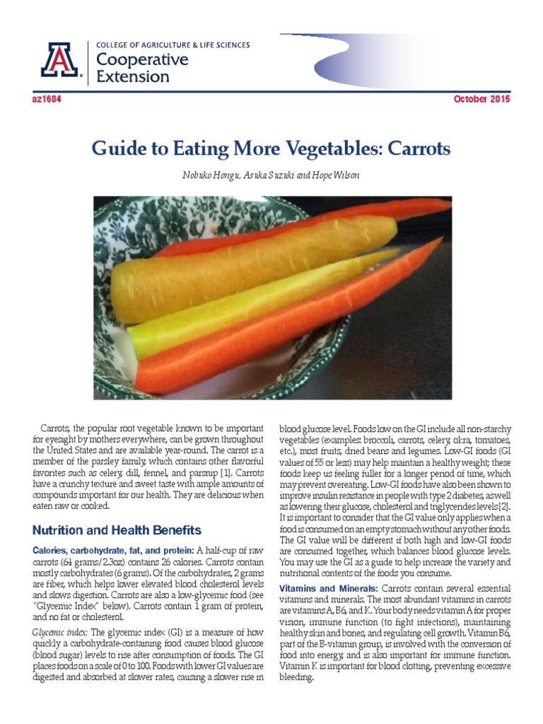 Eating More Vegetables :carrot | PDF | Glycemic Index | Canning