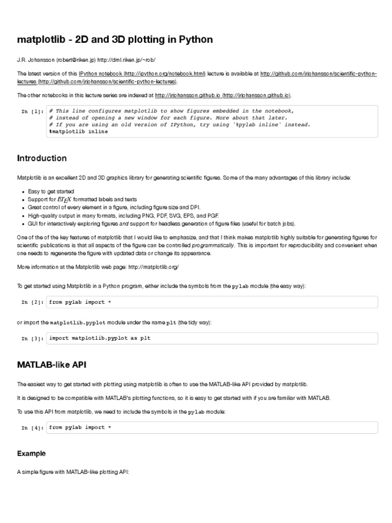 Matplotlib - 2D and 3D Plotting in Python: LTX E | PDF | Portable ...