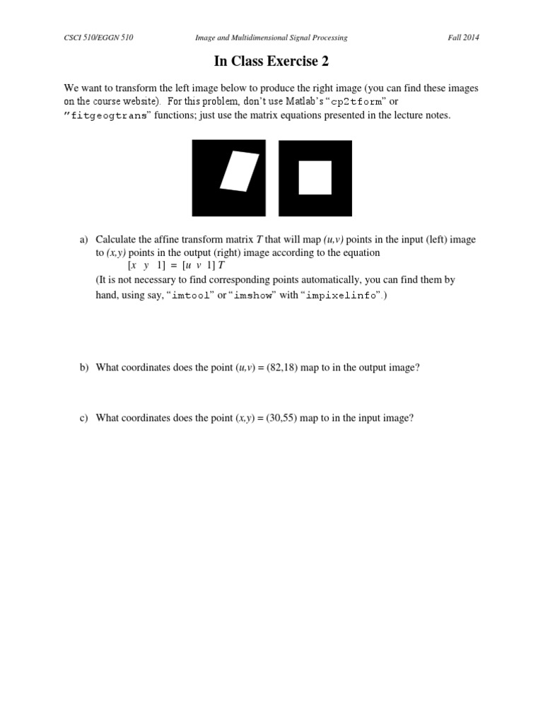 In Class Exercise 2: CSCI 510/EGGN 510 Image and Multidimensional ...