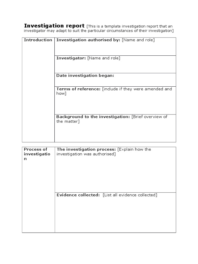 Investigation Report | PDF